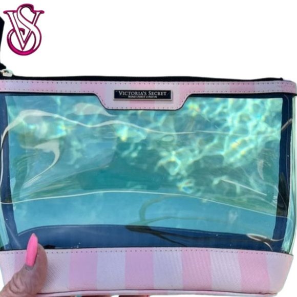 Victoria's Secret | Bags | Victorias Secret Clear Wsignature Stripes ...